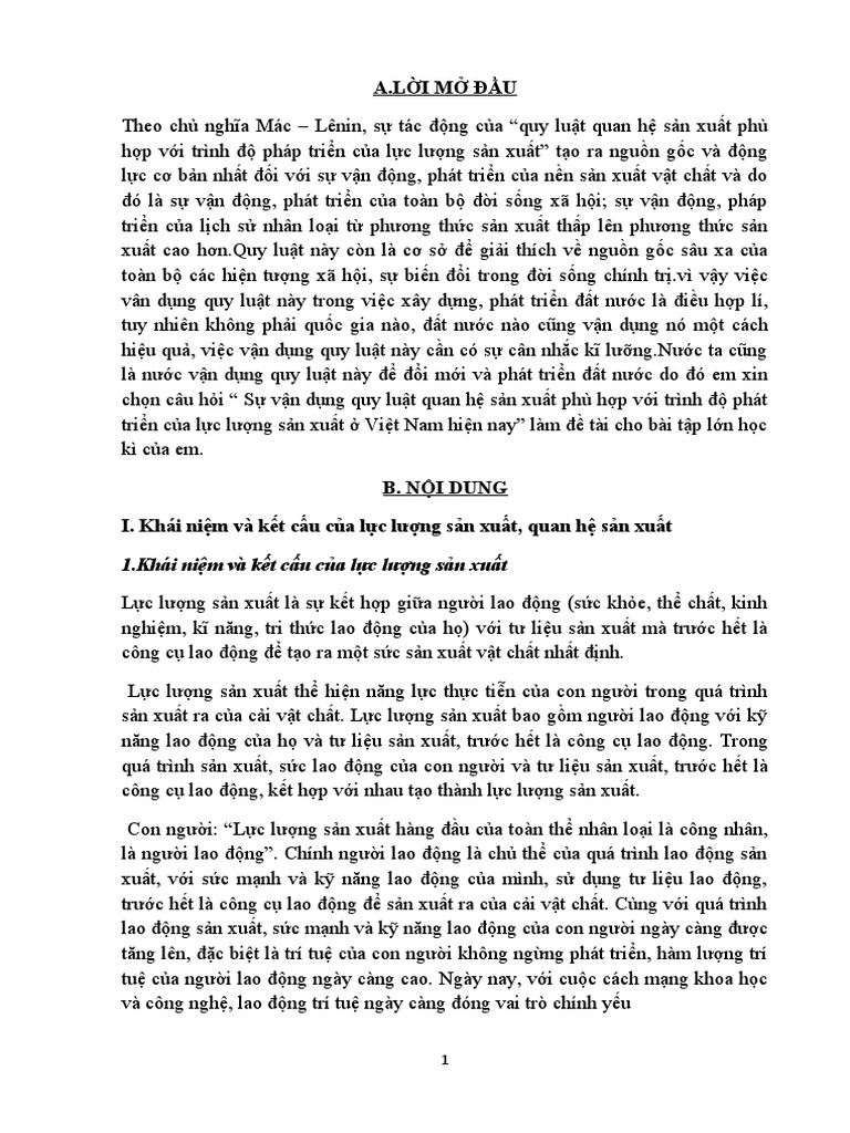 123doc Su Van Dung Quy Luat Quan He San Xuat Phu Hop Voi Trinh Do Phat Trien Cua Luc Luong San ...