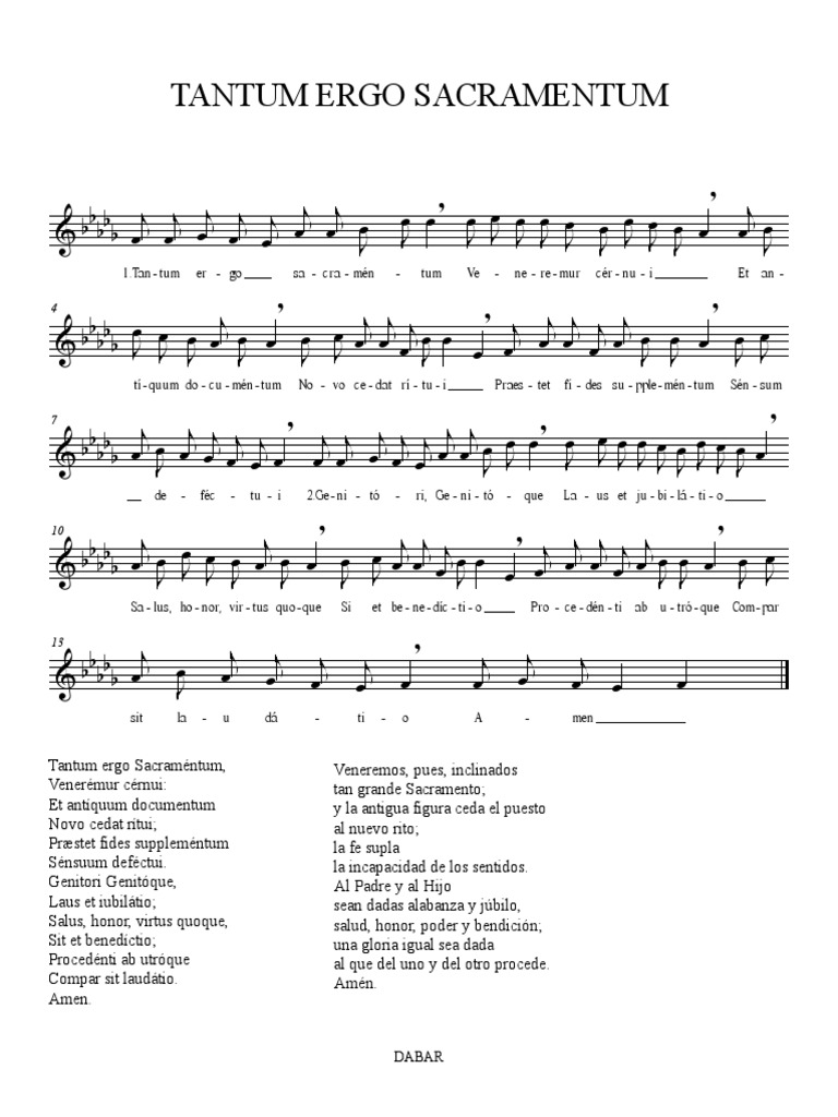 TANTUM ERGO SACRAMENTUM | PDF