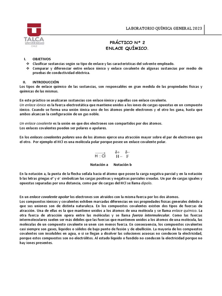 Enlace Químico: Clasificación y Solubilidad | PDF