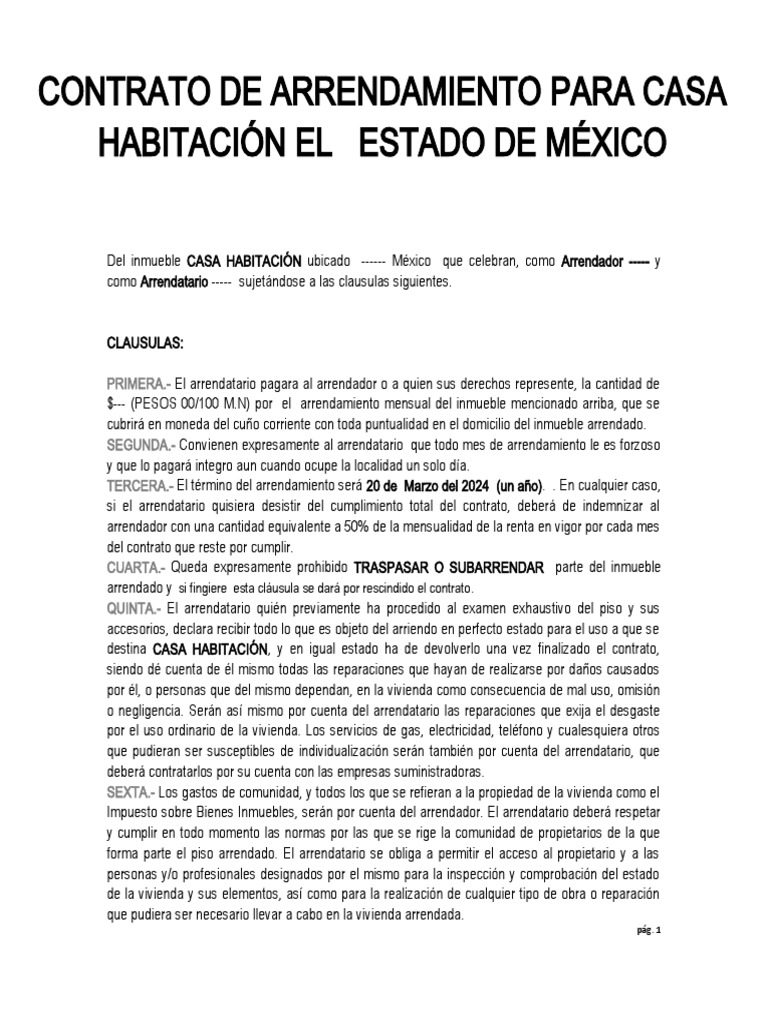 Contrato Renta | PDF