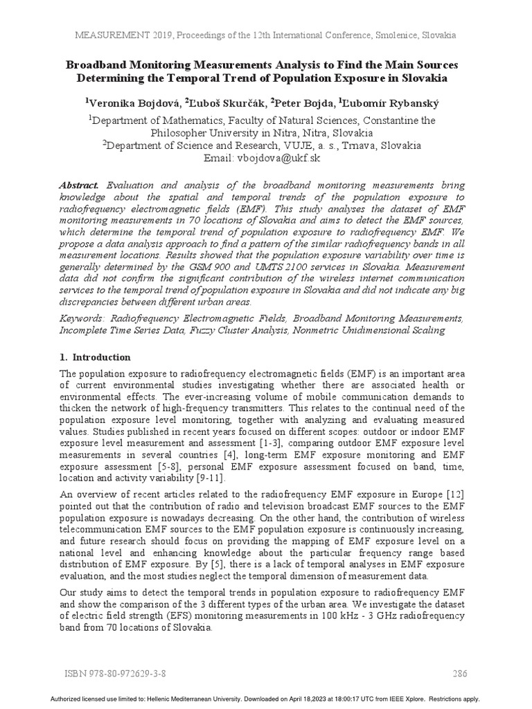Broadband Monitoring Measurements Analysis To Find The Main Sources ... Broadband Monitoring Measurements Analysis To Find The Main Sources ...