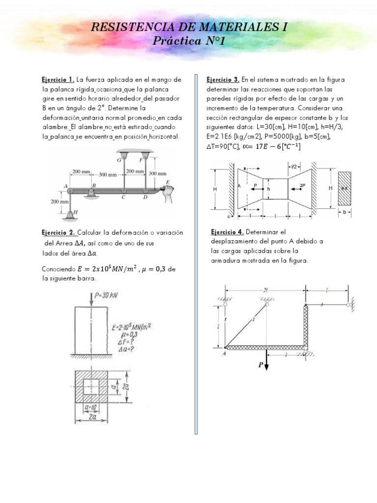 Ejercicios de Resistencia de Materiales I | PDF | Métodos y materiales de enseñanza | Ciencia y ...