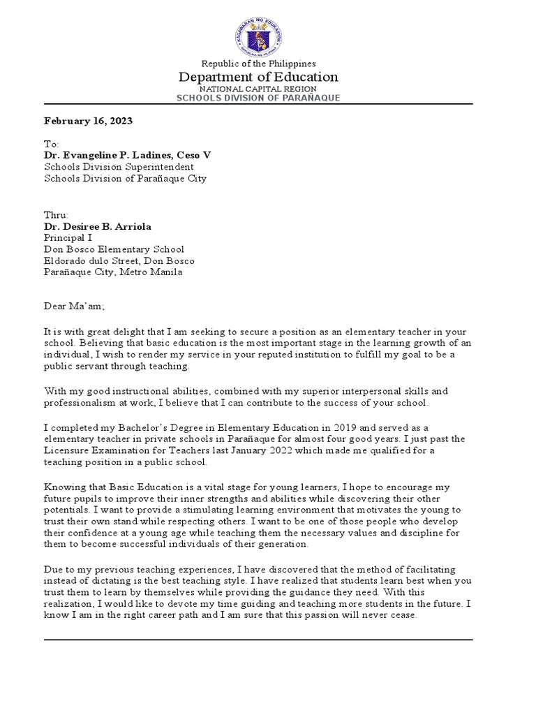 Written Letter Denver Tablanda | PDF