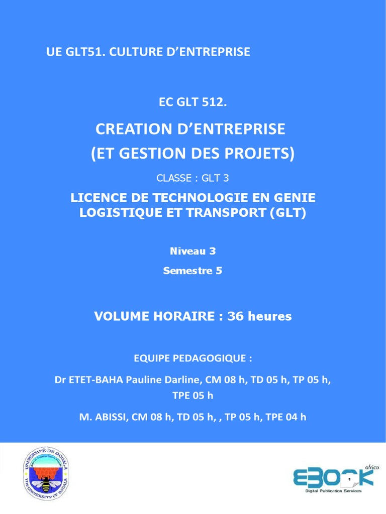 Création D'entreprise Et Gestion Des Projets | PDF