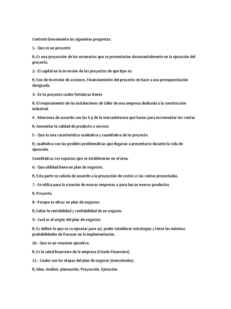 Cuestionario para Proyectos de Titulacion | PDF