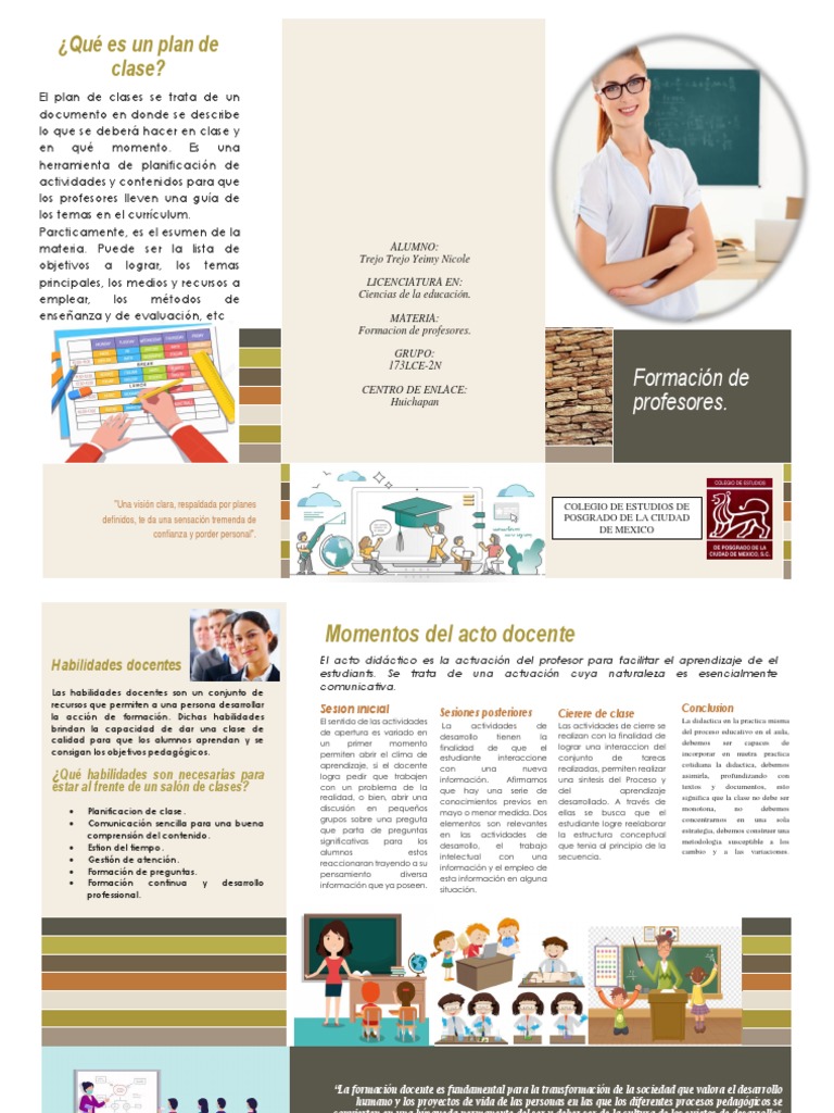 Triptico | PDF | Enseñando | Maestros