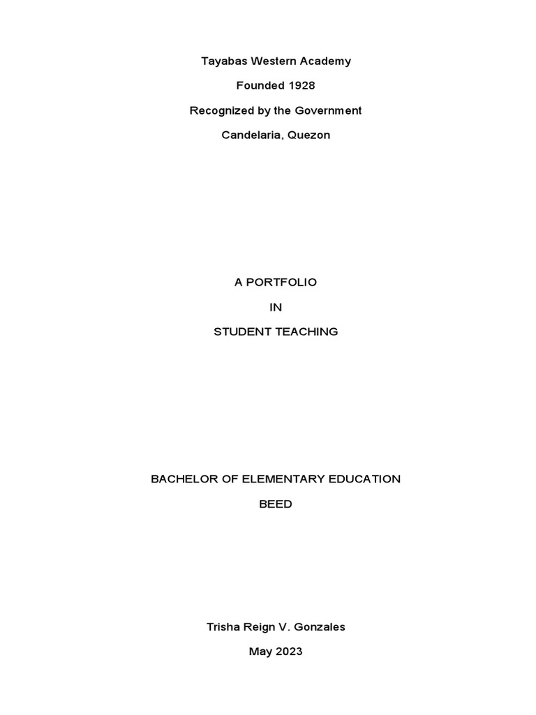 Tayabas Western Academy Founded 1928 Recognized by The Government ...