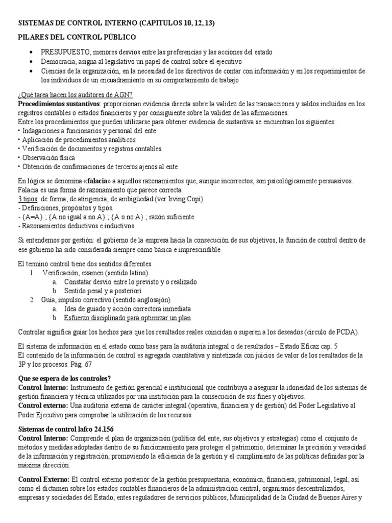 Sistemas de Control Interno | PDF | Auditoría | Economias