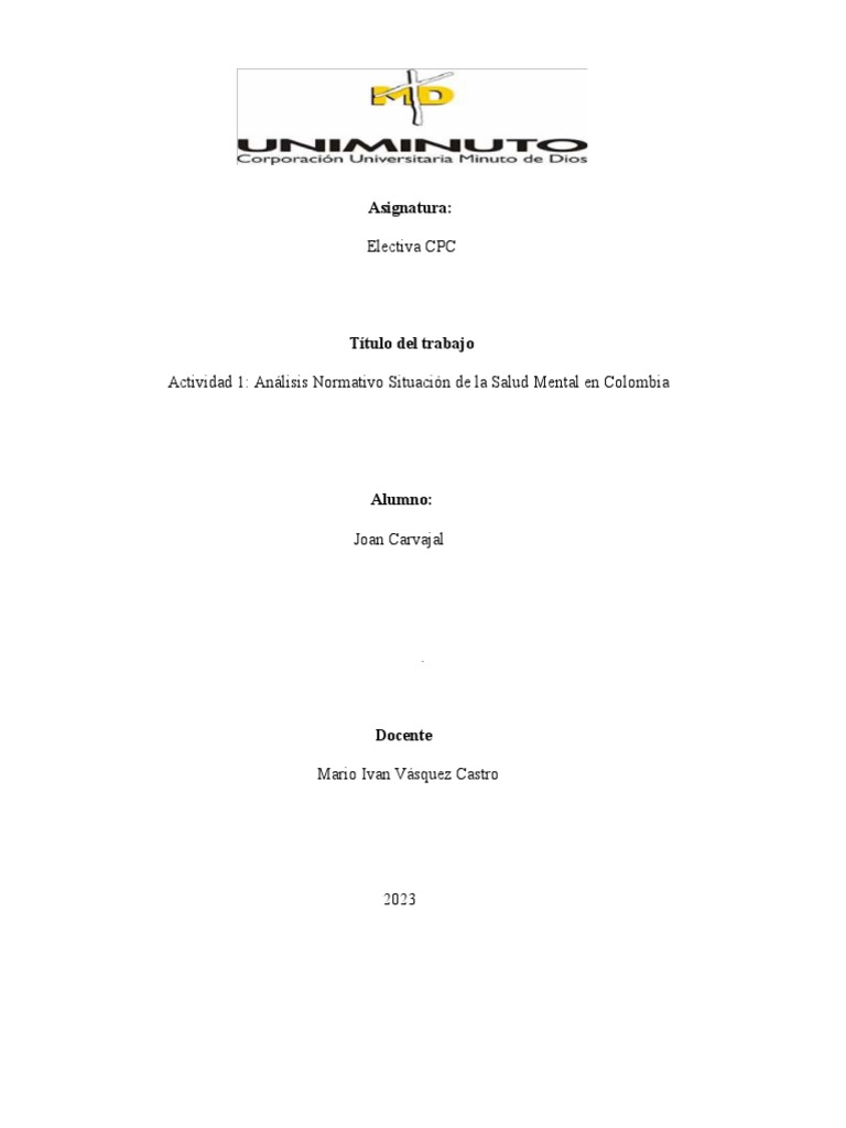 Actividad 1 Electiva CPC | PDF