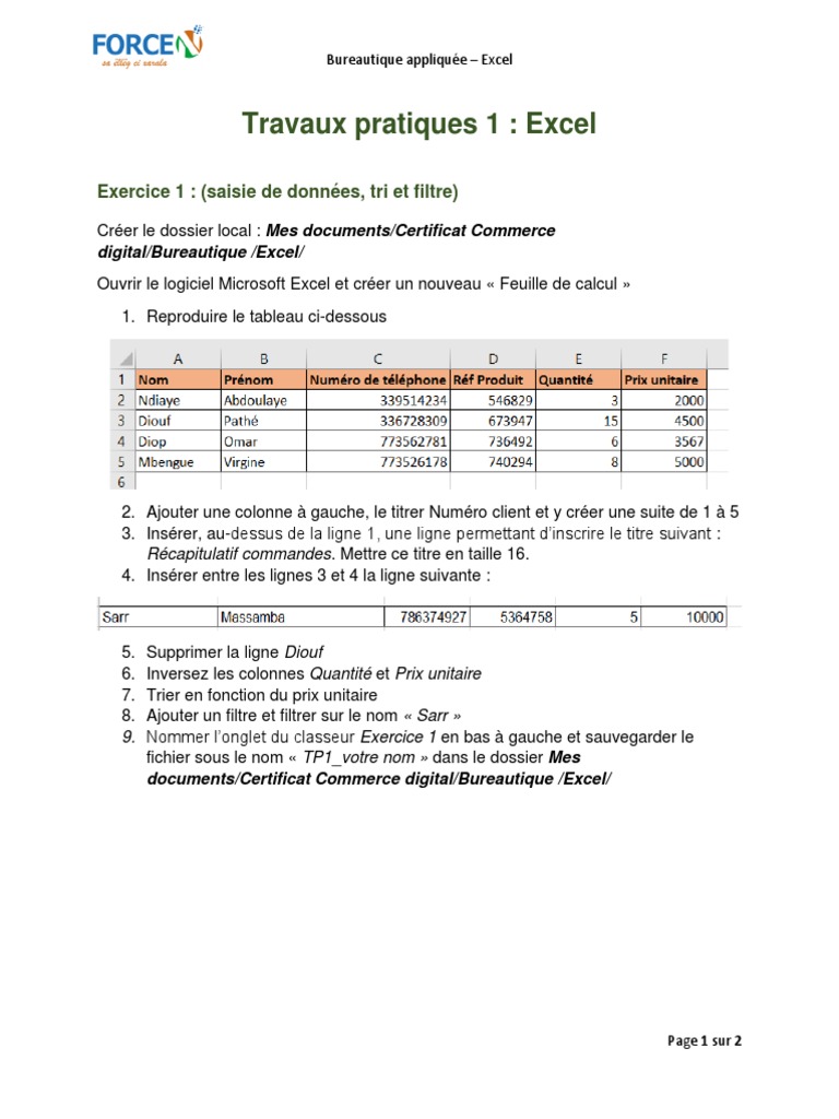 Excel TP1 | PDF | Méthodes et références pédagogiques | Ordinateurs