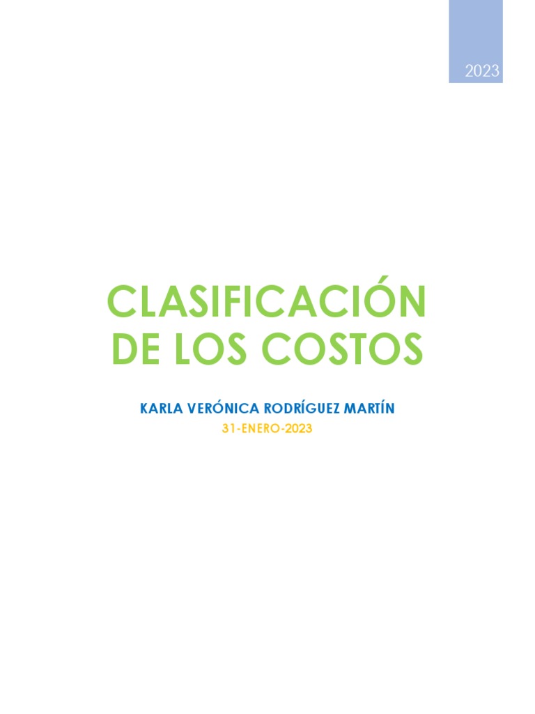 Clasificación de Los Costos | PDF | Presupuesto | Costo