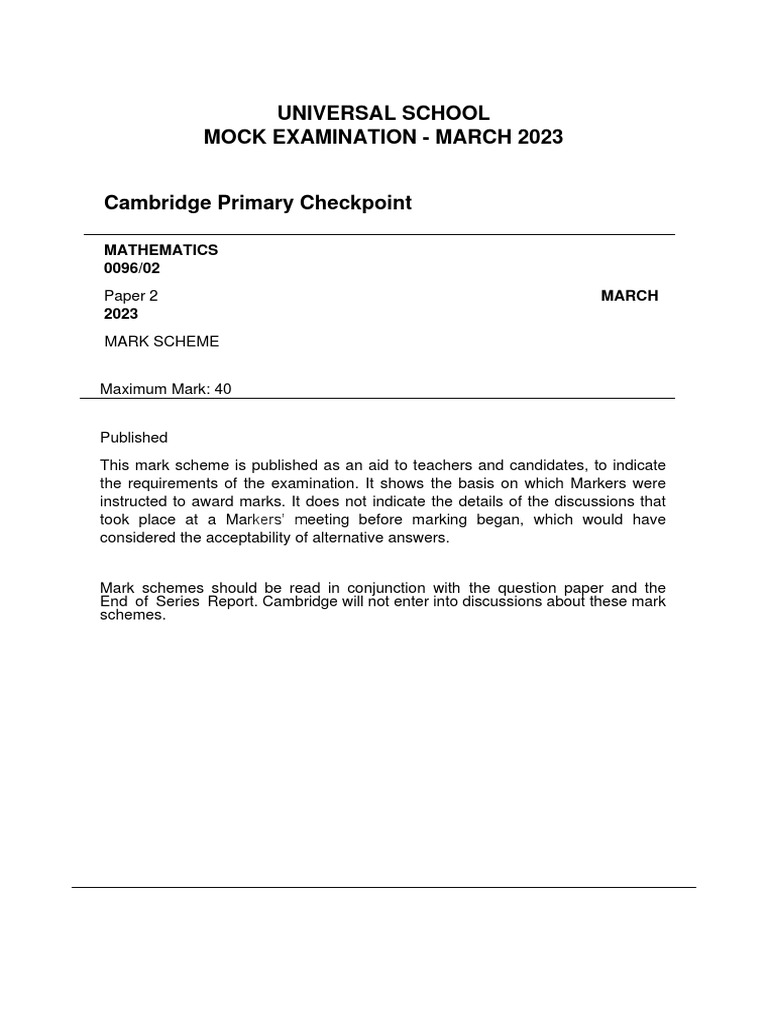 Mark Scheme Grade 6 Paper 2 March2023 | PDF
