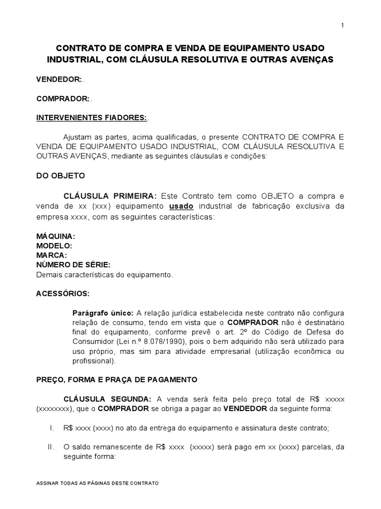 Contrato Compra e Venda | PDF