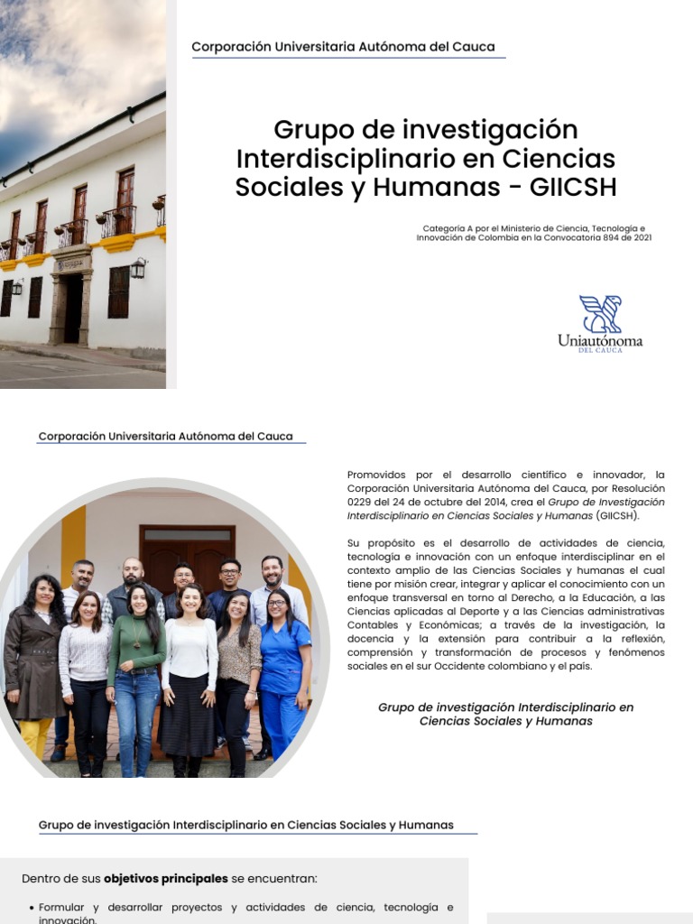 Portafolio - Giicsh GRUPOS DE INVESTIGACION AUTONOMA | PDF | Ciencia y ...