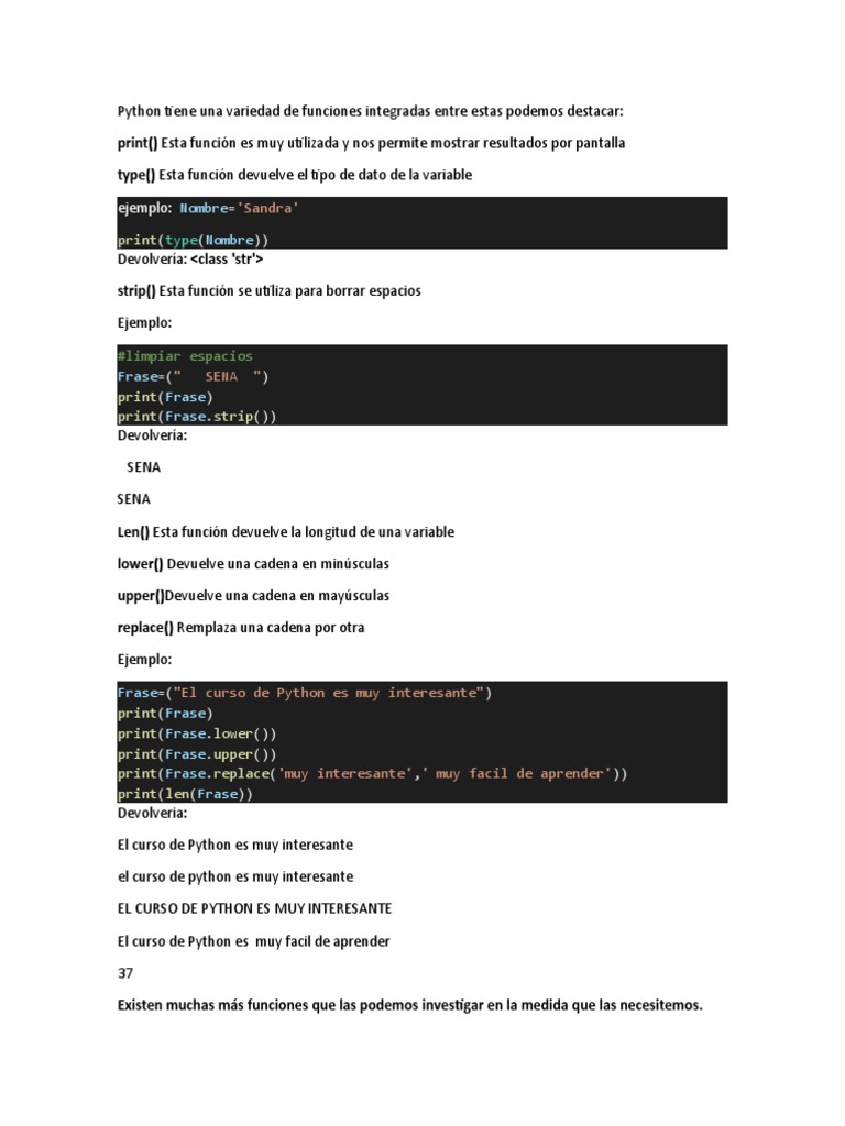 Foro Temático Funciones Integradas de Python | PDF