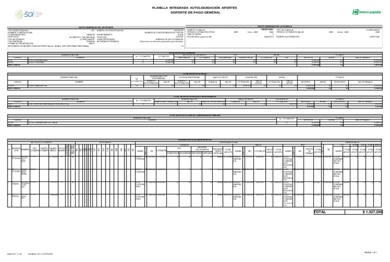 Soporte Pago Enero Pdf Gastos Cuentas Nacionales