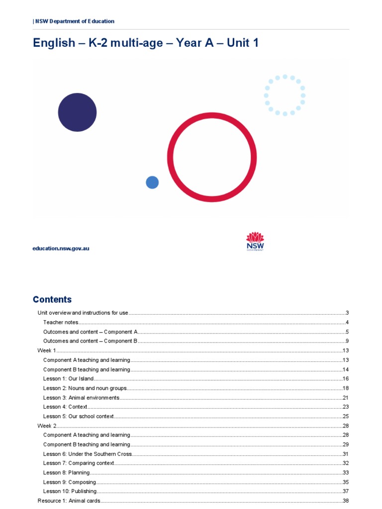 English K 2 Multi Age Year A Unit 1 | PDF | Differentiated Instruction ...