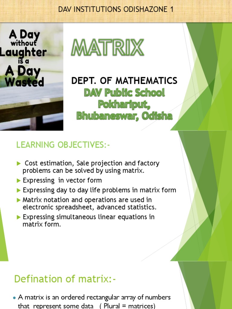 Classs Xii-Matrix | PDF | Matrix (Mathematics) | Mathematical Physics
