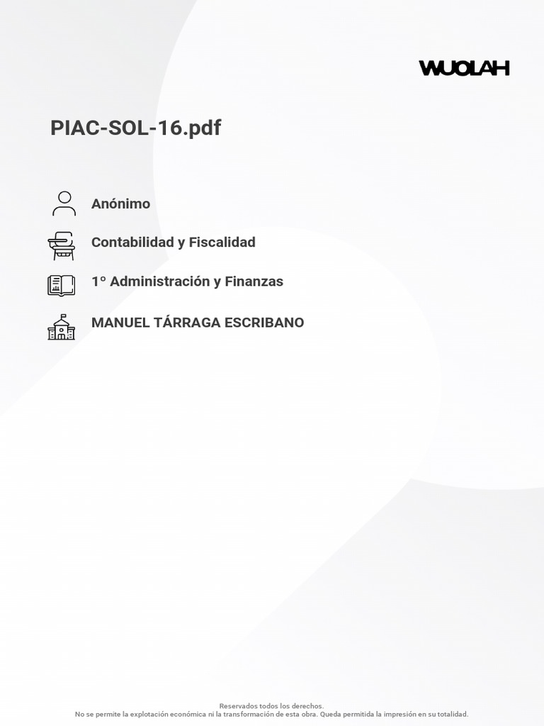 Solucionario Unidad 16 PIAC | PDF | Pagaré | Bancos