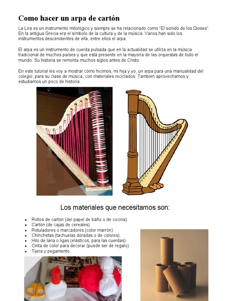Como Hacer Un Arpa De Cartón Pdf