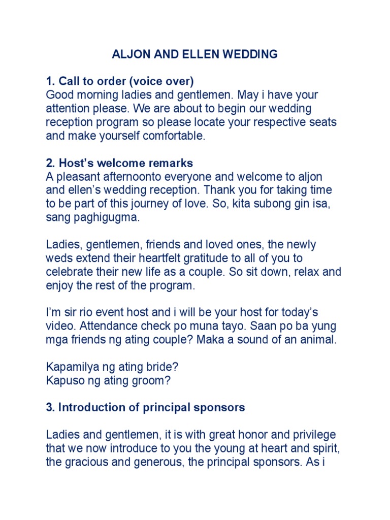 Aljon and Ellen Wedding | PDF | Wedding | Social Conventions