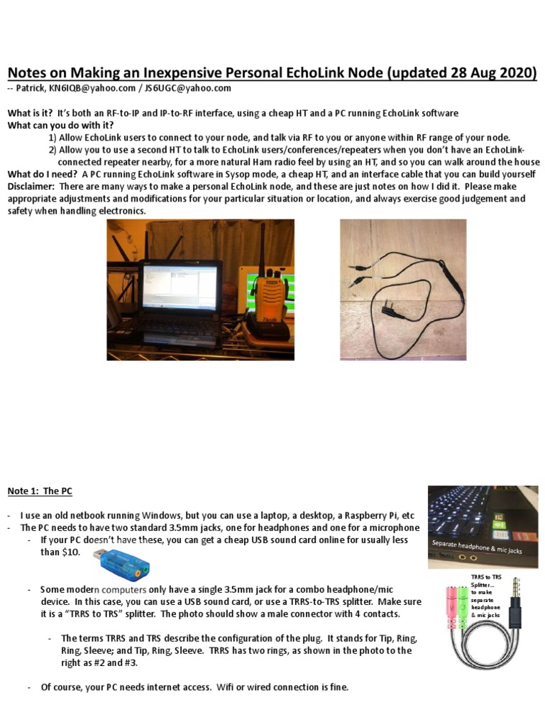 Personal EchoLink Node Setup Guide | PDF | Computers