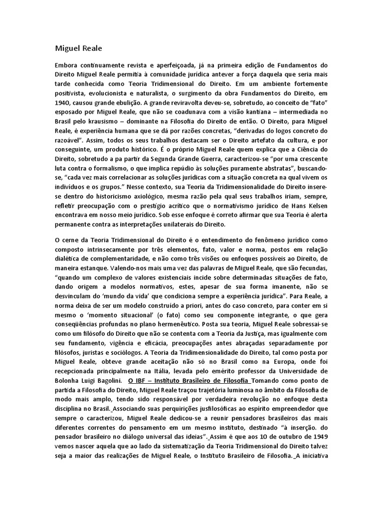 Introdução+a+Miguel+Reale | PDF | Brasil | Teoria