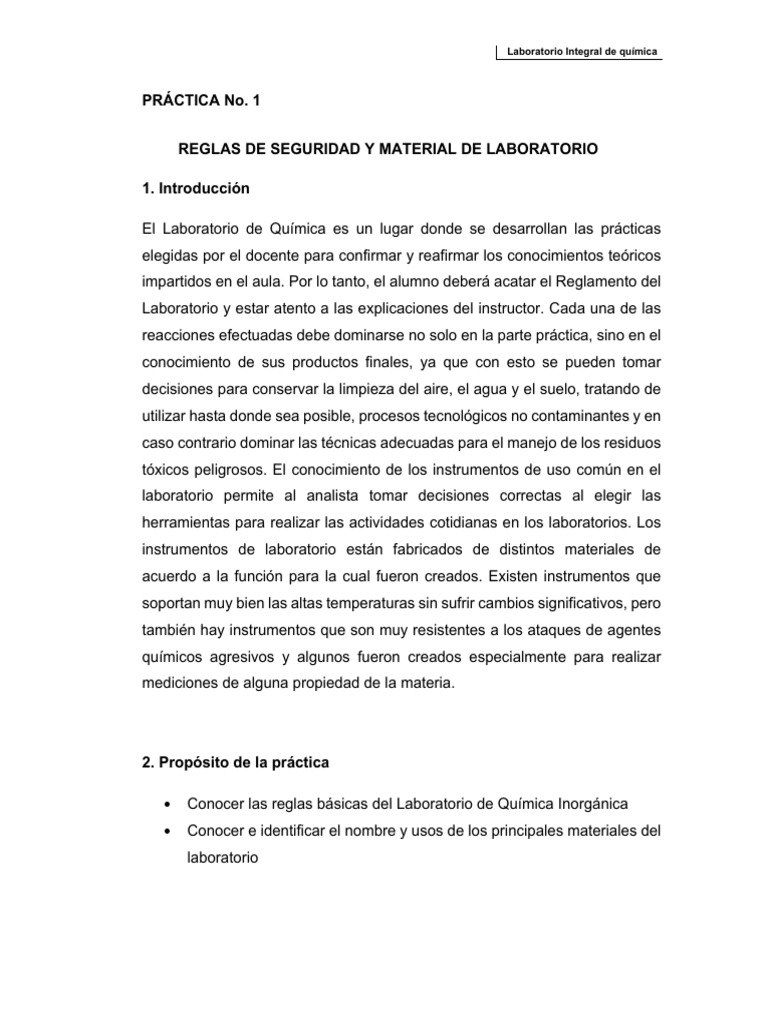 PRÁCTICA No 1 LAB INT | PDF | Laboratorios