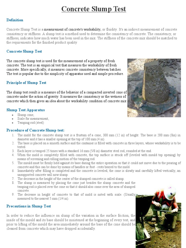 Slump Cone Test | PDF | Concrete | Building Materials