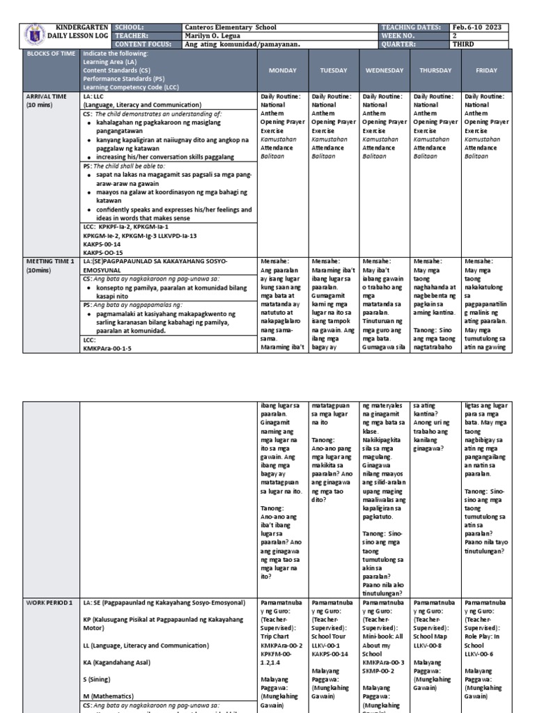 DLL Kinder Q3 W2 | PDF