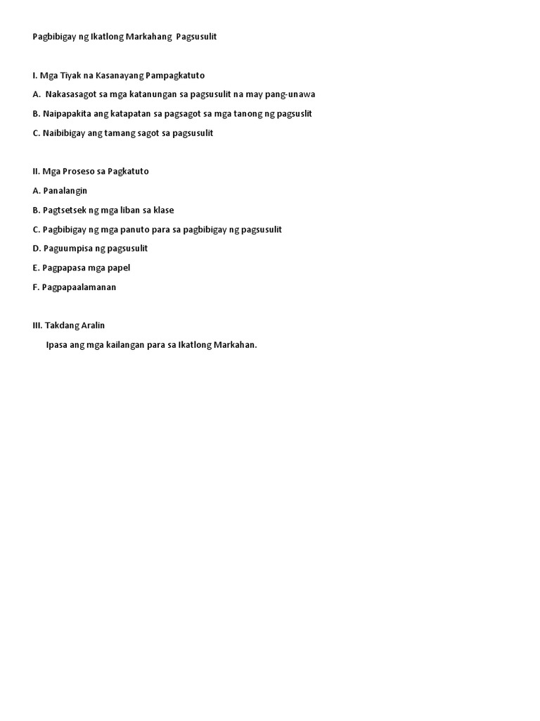 LP para Sa Pagsusulit | PDF