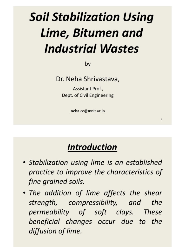 Lime and Bitumen in Soil Stabilization | PDF | Asphalt | Soil