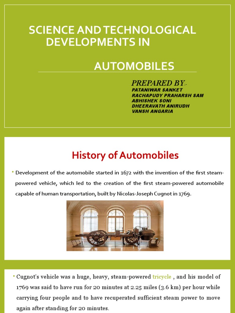 Science and Technological Developments Automobiles | PDF | Internal ...