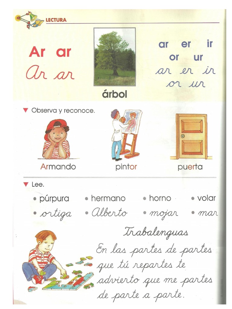 Actividades de Lectura con Ar, Er, Ir, Or, Ur | PDF