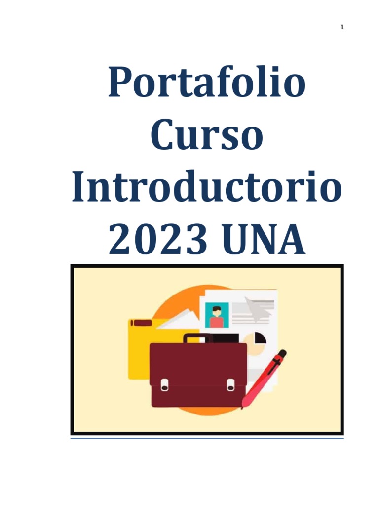 Portafolio Curso Introductorio 2023 UNA | PDF | Evaluación | Aprendizaje