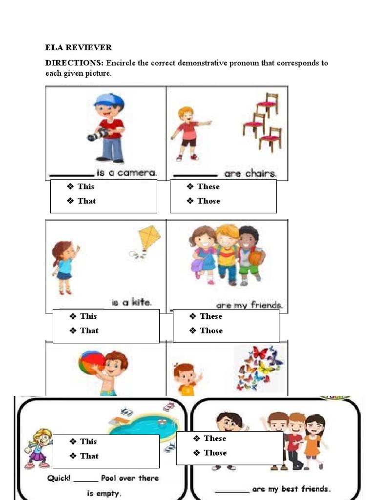 Each Given Picture.: Ela Reviever DIRECTIONS: Encircle The Correct ...