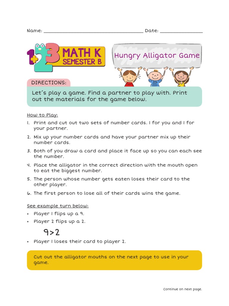 27.1 Hungry Alligator Game | PDF