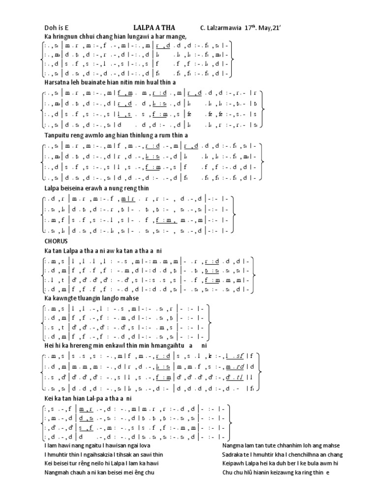 Lalpa A Tha - Solfa | PDF