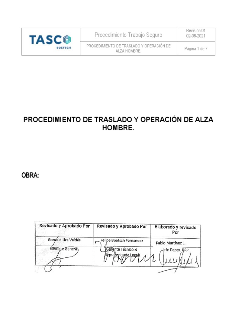 Portadas Procedimientos de Trabajo Seguro (PTS) | PDF | Informática