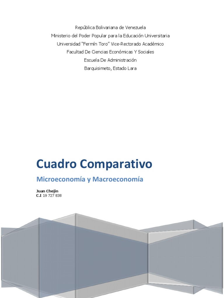 Cuadro Comparativo Entre Microeconomía y Macroeconomía | PDF