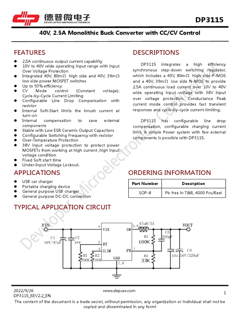 DP3115 Rev2.2 en | PDF | Capacitor | Inductor