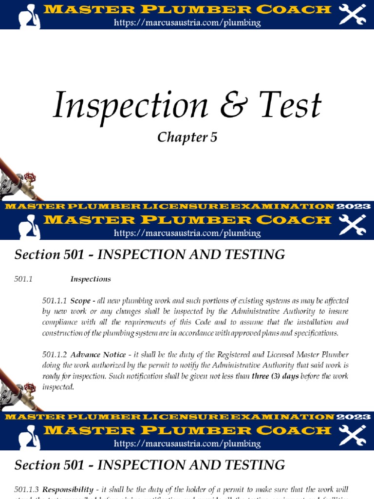 Chapter 5 Inspections and Tests | PDF