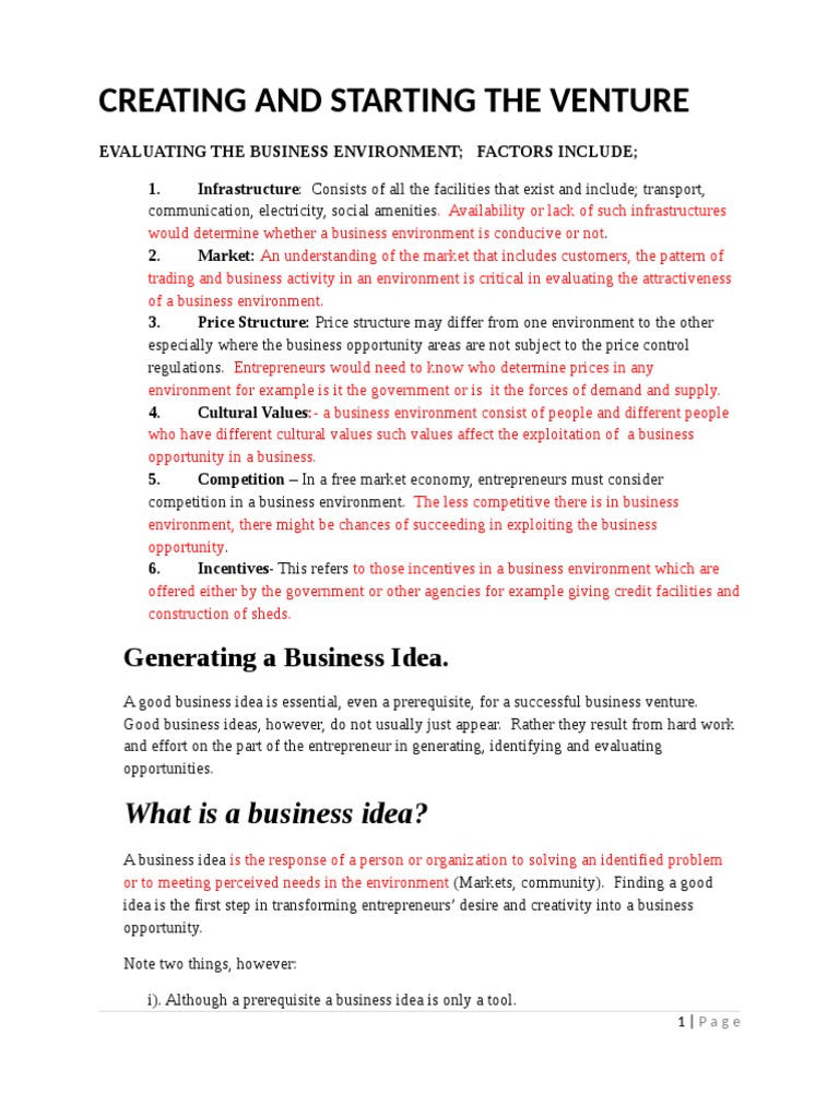 4a CREATING AND STARTING THE VENTURE | Download Free PDF ...
