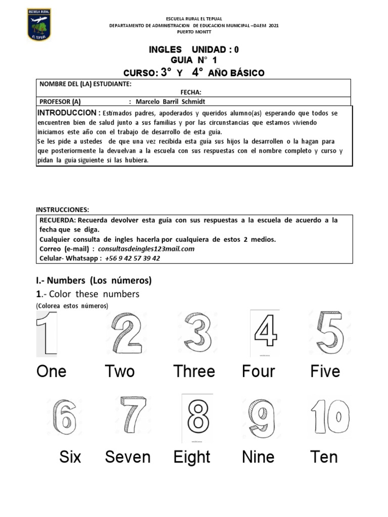 Ingles 3 - 4 Basico Guia 1 | PDF