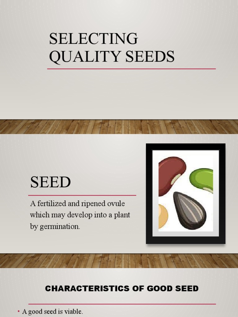 Selecting Quality Seeds | PDF