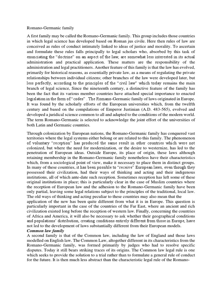 Different Legal System Pdf Common Law Civil Law Legal System