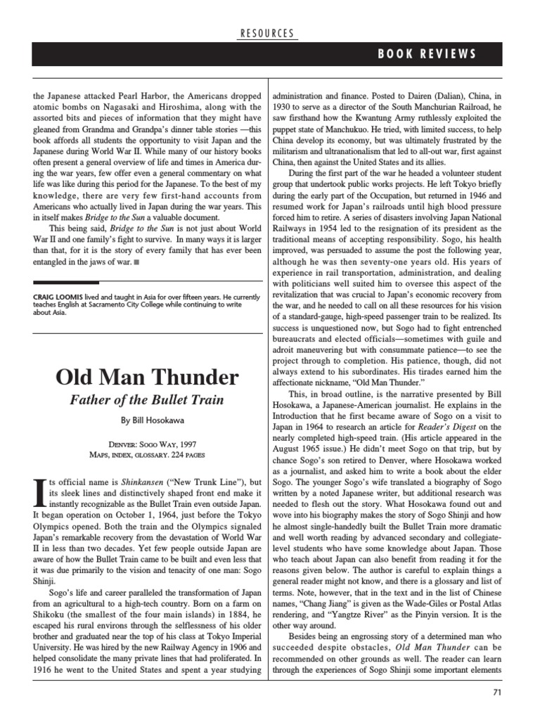 Old Man Thunder Father of The Bullet Train | PDF | Transport | Rail ...