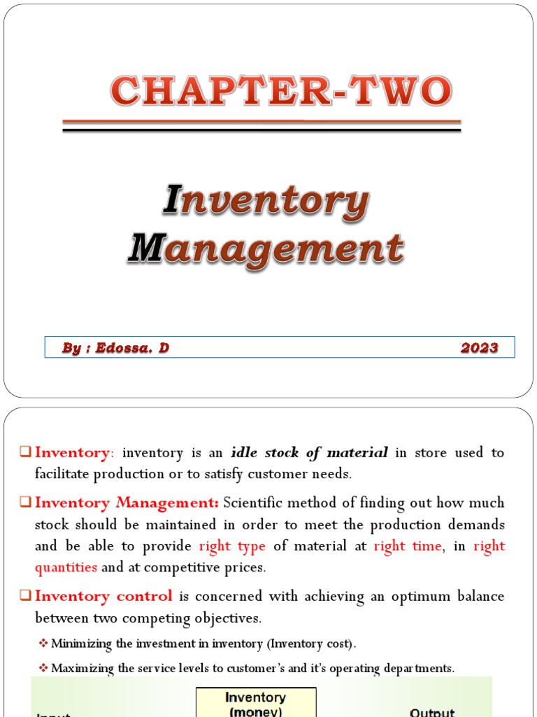 Chapter 2-Inventory Management | PDF