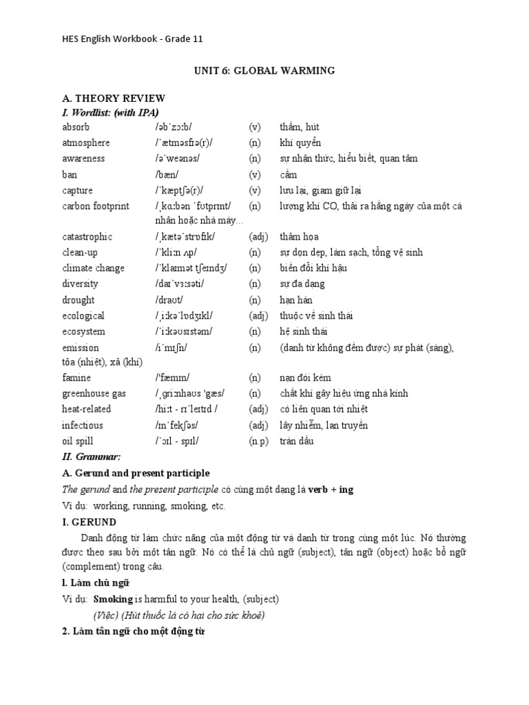 G11 - Unit 6 - Global Warming | PDF