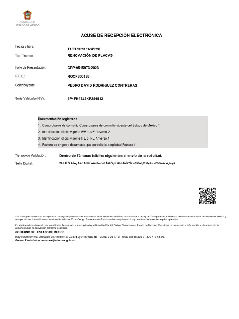 Acuse de Recepción Electrónica | PDF